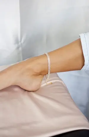 Ettika Crystal Pavé Chain Anklet