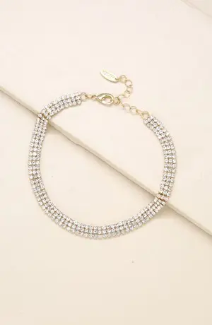 Ettika Crystal Pavé Chain Anklet