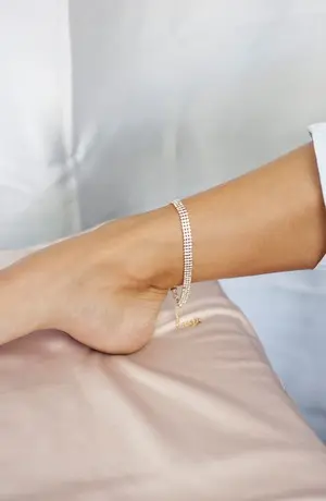 Ettika Crystal Pavé Chain Anklet