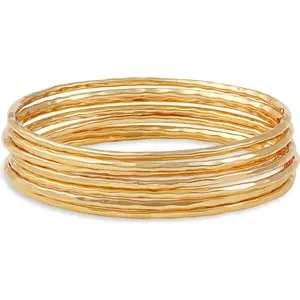 Nest Jewelry Hammered Bangle Set - Gold