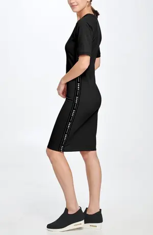 Dkny Logo Tape Cotton Knit Dress In Black - 25% Off | Editorialist