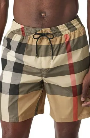 Burberry Guildes Check Swim Trunks - Archive Beige Ip Chk