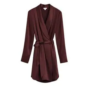 Cuyana Washable Charmeuse Robe - Plum