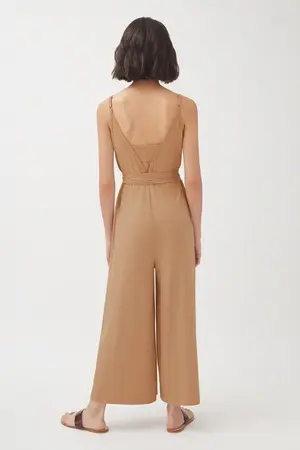 Cuyana V-back Jumpsuit - Brown