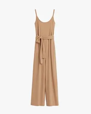 Cuyana V-Back Jumpsuit Camel