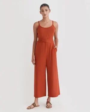 Cuyana V-Back Jumpsuit Paprika