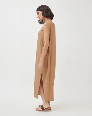 Cuyana Drape-back Dress - Brown