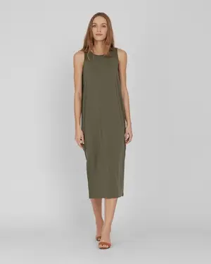 Cuyana Drape-Back Dress Olive