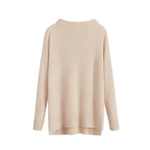Cuyana Single-Origin Cashmere Funnel Neck Sweater Beige