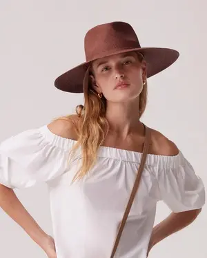 Cuyana Wide Brim Straw Hat Brown
