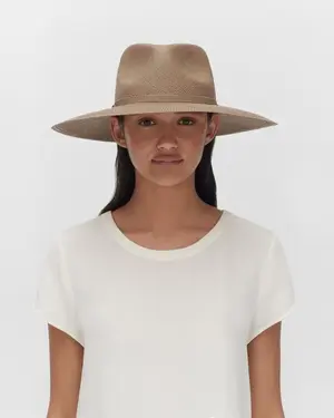 Cuyana Wide Brim Straw Hat Grey