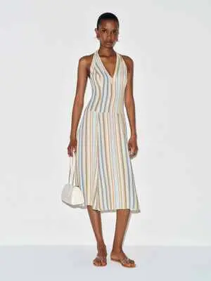 REFORMATION Sofia Zebra Print Midi Dress - Multi