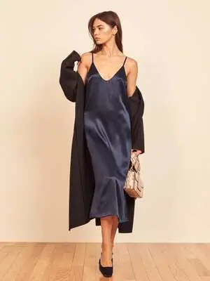 REFORMATION Sofia Midi Dress Navy