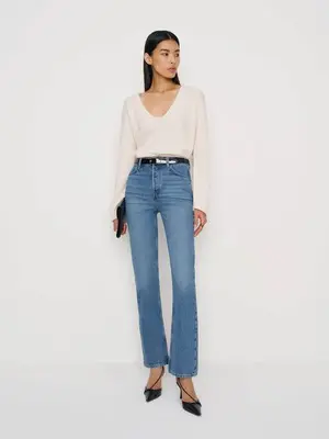 REFORMATION Cynthia High Rise Straight Jeans - Blue