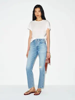 REFORMATION Cynthia High Rise Straight Jeans - Blue