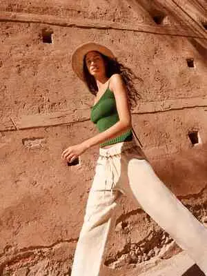 REFORMATION Olina Linen Pant - Natural