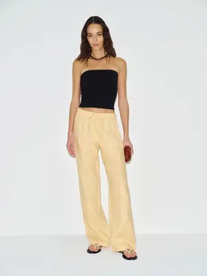 REFORMATION Olina Linen Pant - Yellow