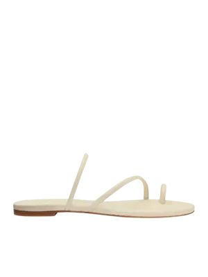 REFORMATION Ludo Toe Ring Strappy Flat Sandal - Ivory