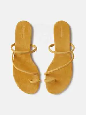 REFORMATION Ludo Toe Ring Strappy Flat Sandal Yellow