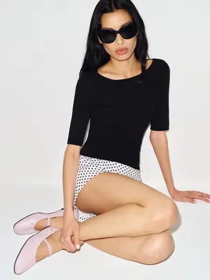 Reformation Ruched Ballet Flats