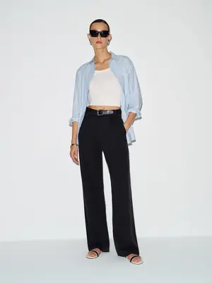 REFORMATION Mason Pant High Rise Wide Leg - Black