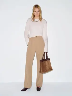 REFORMATION Mason Pant High Rise Wide Leg - Natural