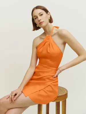 reformation dory linen dress Reformation Dory Linen Dress In Citrus - 50% Off
