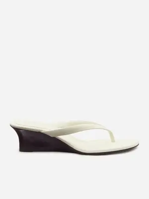 REFORMATION Amelia Thong Wedge Sandal - Ivory