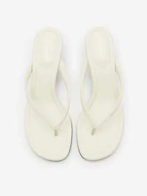 REFORMATION Amelia Thong Wedge Sandal - Ivory