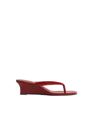 REFORMATION Amelia Thong Wedge Sandal - Red
