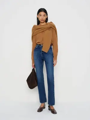REFORMATION Cynthia High Rise Straight Long Jeans Blue