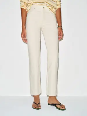 REFORMATION Cynthia High Rise Straight Long Jeans - Ivory