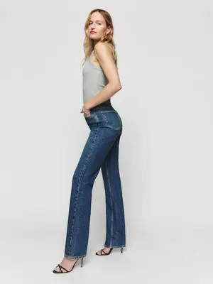 REFORMATION Cynthia High Rise Straight Long Jeans - Lanier