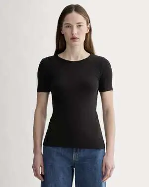 Women's Ribbed Crew Neck T-Shirts