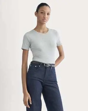 Everlane Luxe Rib Crew Neck T-shirt - Classic Heather Grey