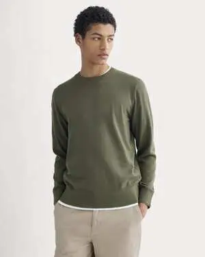 Everlane No-sweat Sweater - Heathered Olive Night