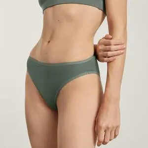 Everlane Cotton High-Rise Bikini Dark Sage