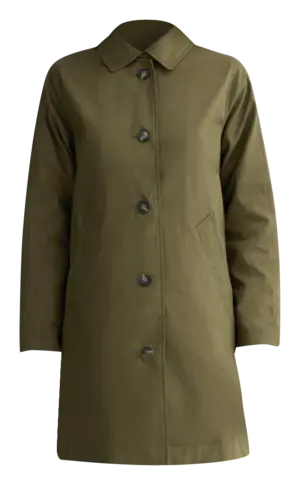 Everlane Mac Coat In Cotton Olive