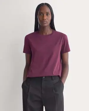 Everlane Everlane Essential Cotton Box-Cut T-Shirt Deep Plum