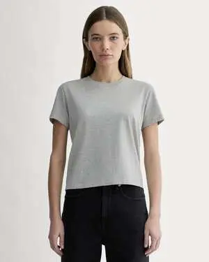 Everlane Box-cut T-shirt In Essential Cotton - Heathered Grey