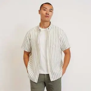 Everlane EVERLANE Classic Short-Sleeve Shirt Black/canvas Tan