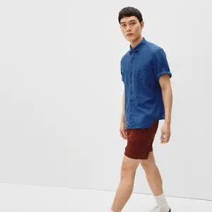 Everlane EVERLANE Classic Short-Sleeve Shirt Blue Dusk
