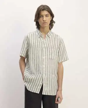 Everlane EVERLANE Classic Short-Sleeve Shirt Bone White/black