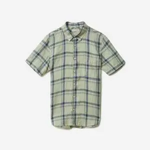 Everlane EVERLANE Classic Short-Sleeve Shirt Sage Windowpane