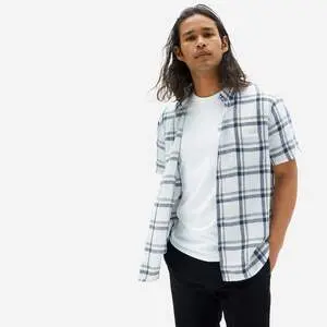 Everlane EVERLANE Classic Short-Sleeve Shirt White Windowpane