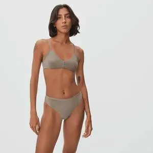 Everlane Cotton Bralette Heathered Burnt Sugar