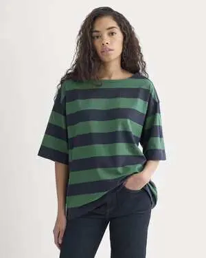 Everlane Mariner Striped Cotton T-shirt - Navy/hunter Green