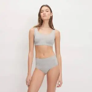 Everlane Cotton Tank Top Bra - Heathered Grey