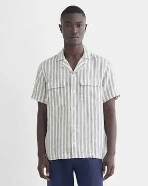 Everlane Linen Resort Shirt - Bone/black