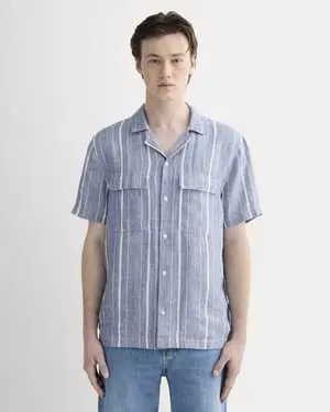 Everlane Linen Resort Shirt - Dutch Blue/bone